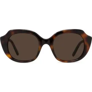 Loewe Tortoiseshell Oval Sunglasses - Dark Havana/brown
