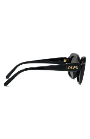 Loewe Tortoiseshell Oval Sunglasses - Shiny Black/gradient Smoke