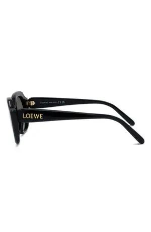 Loewe Tortoiseshell Oval Sunglasses - Shiny Black/gradient Smoke