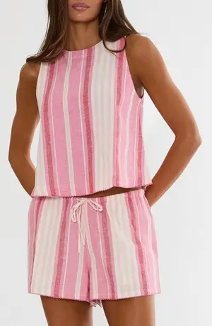 Beach Riot Sleeveless Polka Dot Cover-up Top - Bubblegum