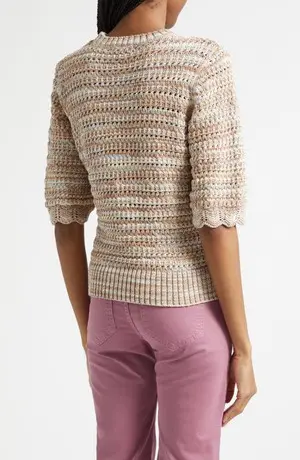 Veronica Beard Merivale Metallic Cotton Blend Sweater