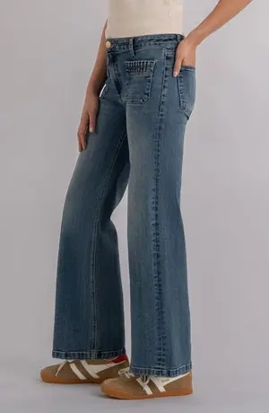 Kut From The Kloth Maya Patch Pocket High Waist Wide Leg Jeans
