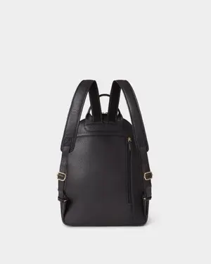 OSPREY LONDON The Adaline Grainy Hide Leather Backpack - Black