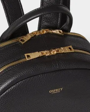 OSPREY LONDON The Adaline Grainy Hide Leather Backpack - Black