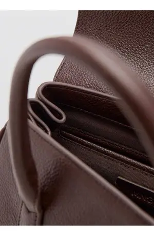 Mango Medium Faux Leather Flap Satchel