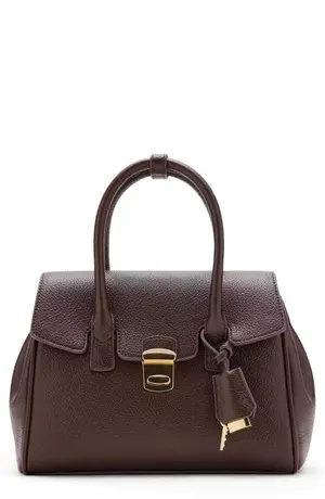 Mango Medium Faux Leather Flap Satchel