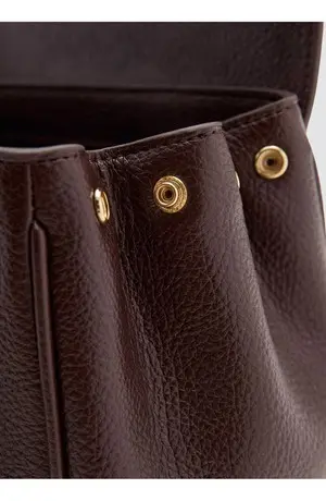 Mango Medium Faux Leather Flap Satchel