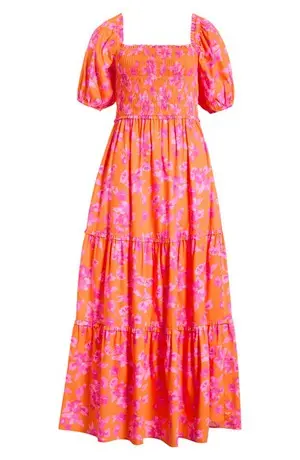 SUGARLIPS Cala Floral Tiered Cotton Maxi Dress