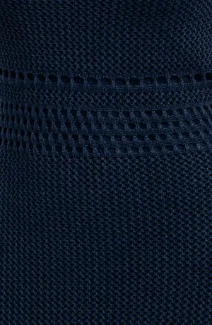 Torn By Ronny Kobo Colette Open Stitch Cotton & Cashmere Sweater Dress - Navy
