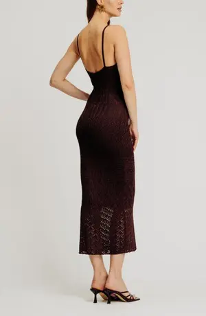 Torn By Ronny Kobo Vanessa Pointelle Midi Dress