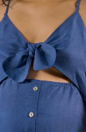 CACHE COEUR Nolwenn Maternity & Nursing Knot Dress - Blue