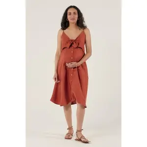 CACHE COEUR Nolwenn Maternity & Nursing Knot Dress - Copper