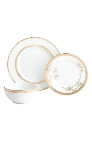 Vera Wang Lace Bone China 3-piece Dinnerware Set - Gold