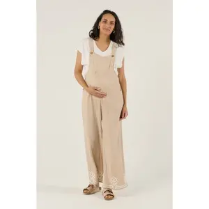CACHE COEUR Maternity And Nursing Dungaree Yael - Beige