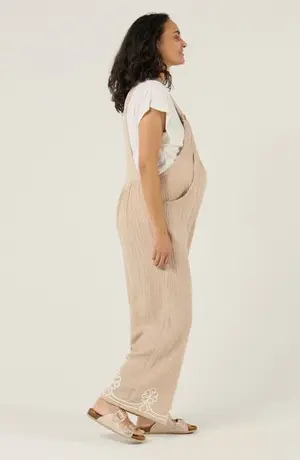 CACHE COEUR Maternity And Nursing Dungaree Yael - Beige