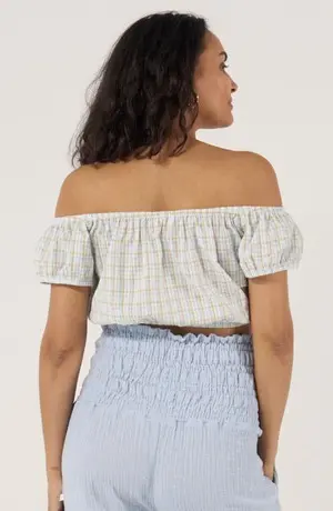 CACHE COEUR Maternity And Nursing Off-the-shoulder Smocked Crop Top - Multicolor