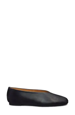 REFORMATION Blaine Leather Ballet Flats - Black Leather