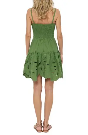 CIEBON Cathal Tiered Sleeveless Eyelet Cotton Dress