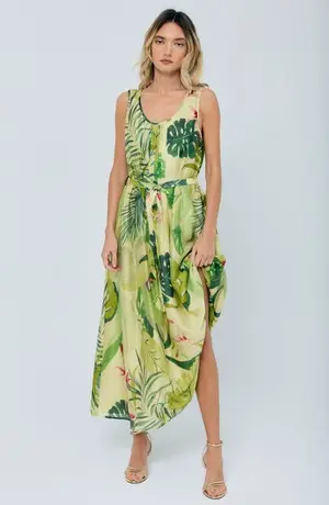 CIEBON Rowena Tie Waist Midi Dress