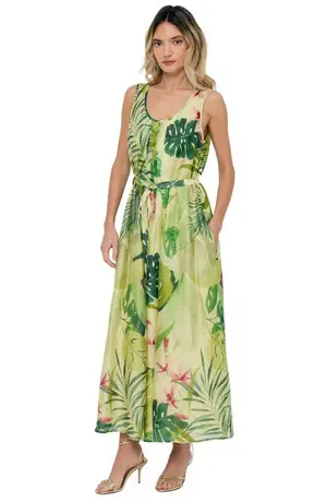 CIEBON Rowena Tie Waist Midi Dress