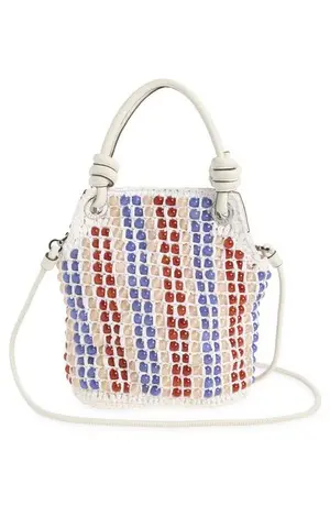 Veronica Beard Small Slouch Beaded Raffia Bag