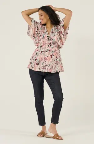 CACHE COEUR Bella Butterfly Sleeve Maternity & Nursing Blouse