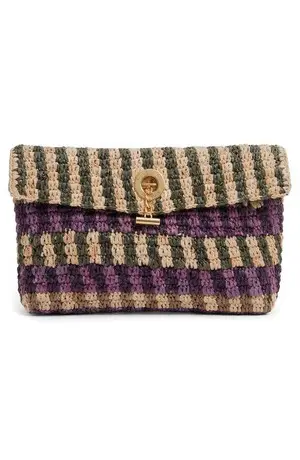 Veronica Beard Anchor Raffia Clutch