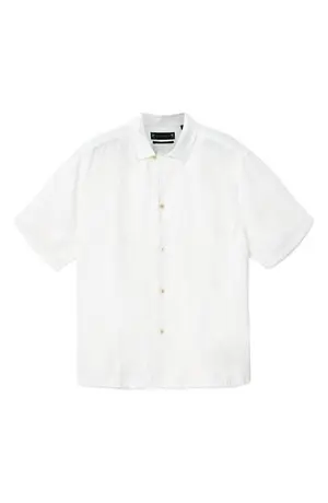 ALLSAINTS Sepal Embroidered Linen Camp Shirt