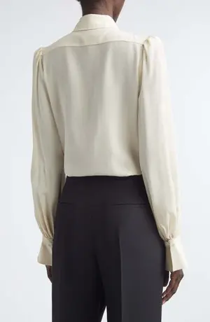 Valentino Garavani Silk Crepe Pintucked Shirt