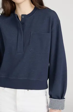 FRAME The Stripe Cuffed Sweatshirt