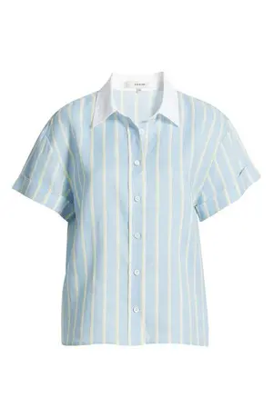 FRAME Linen Boardwalk Striped Shirt