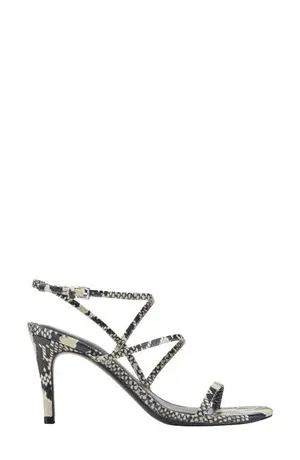 Marc Fisher Snakeskin Embossed Strappy High Heel Sandals