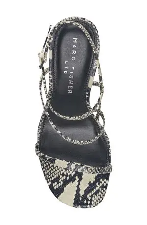 Marc Fisher Snakeskin Embossed Strappy High Heel Sandals