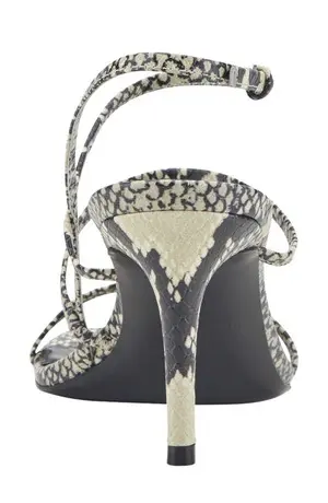Marc Fisher Snakeskin Embossed Strappy High Heel Sandals
