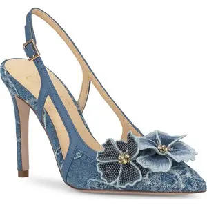 Jessica Simpson Pilita Embellished Floral Slingback Pointed Toe Pump