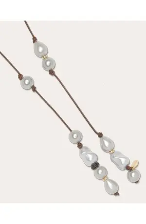 Ramy Brook Riya Wrap Necklace With Faux Pearls