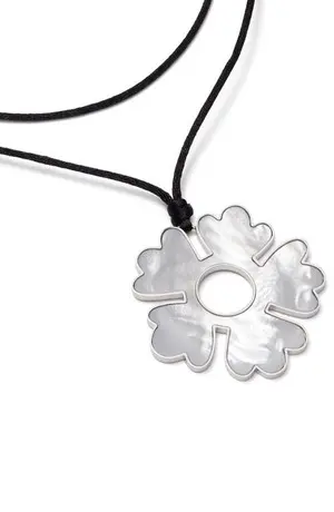Tory Burch Forget Me Not Mother-of-pearl Cord Necklace