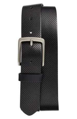 Nordstrom Brian Perforated Leather Belt - Black