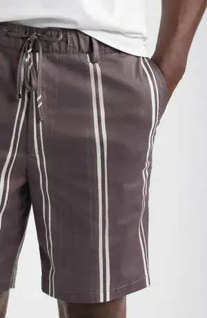 BOSS Kane Striped Stretch Cotton Shorts