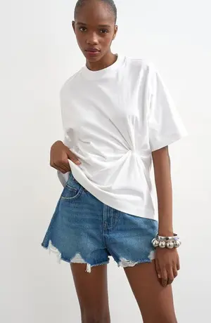 Topshop Distressed Denim Cutoff Shorts