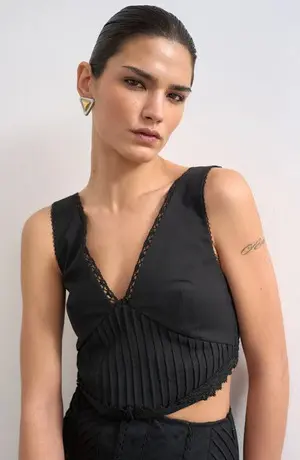 Topshop Pintuck Detail Cotton Maxi Dress