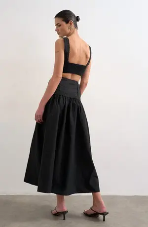 Topshop Pintuck Detail Cotton Maxi Dress