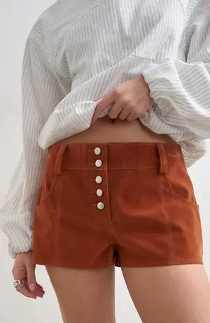 Topshop Faux Suede Micro Shorts