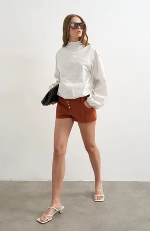 Topshop Faux Suede Micro Shorts