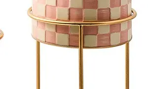 MACKENZIE-CHILDS Check It Out Set Of 2 Planters & Stands