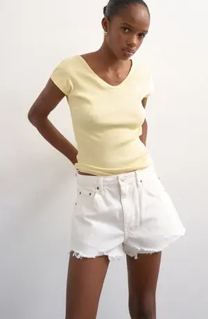 Topshop Distressed Denim Shorts