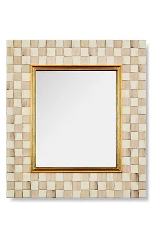 MACKENZIE-CHILDS Check Enamel Wall Mirror - Mocha