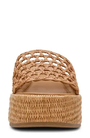 Steve Madden Brandy Platform Wedge Slide Sandal - Raffia