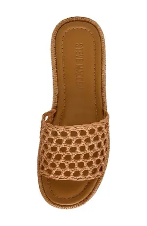 Steve Madden Brandy Platform Wedge Slide Sandal - Raffia