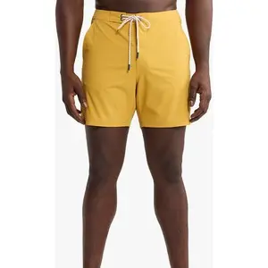 FAIR HARBOR Solid Water Repellent Board Shorts With Interior Compression